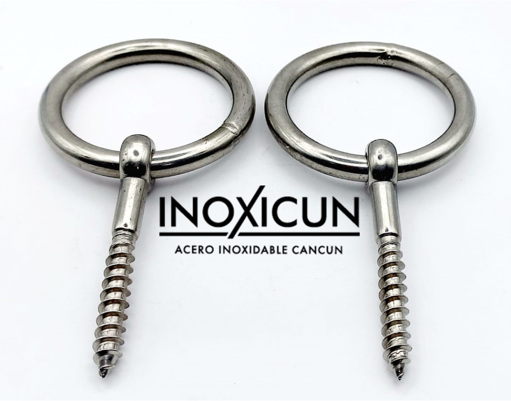 Argolla con perno pija 1/4" inoxidable T-304 - INOXICUN - Acero Inoxidable